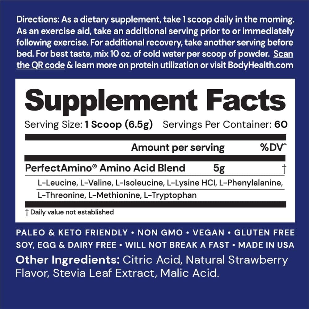 Perfect Amino XP Powder (Strawberry) 14oz – Aurora Health and Nutrition